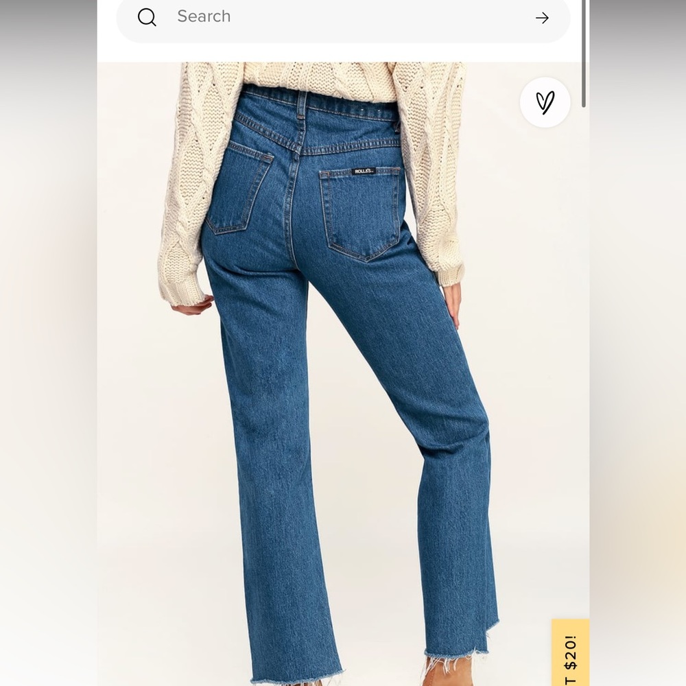 Rolla’s Original Straight Blue High Rise Cropped Jeans - Gem